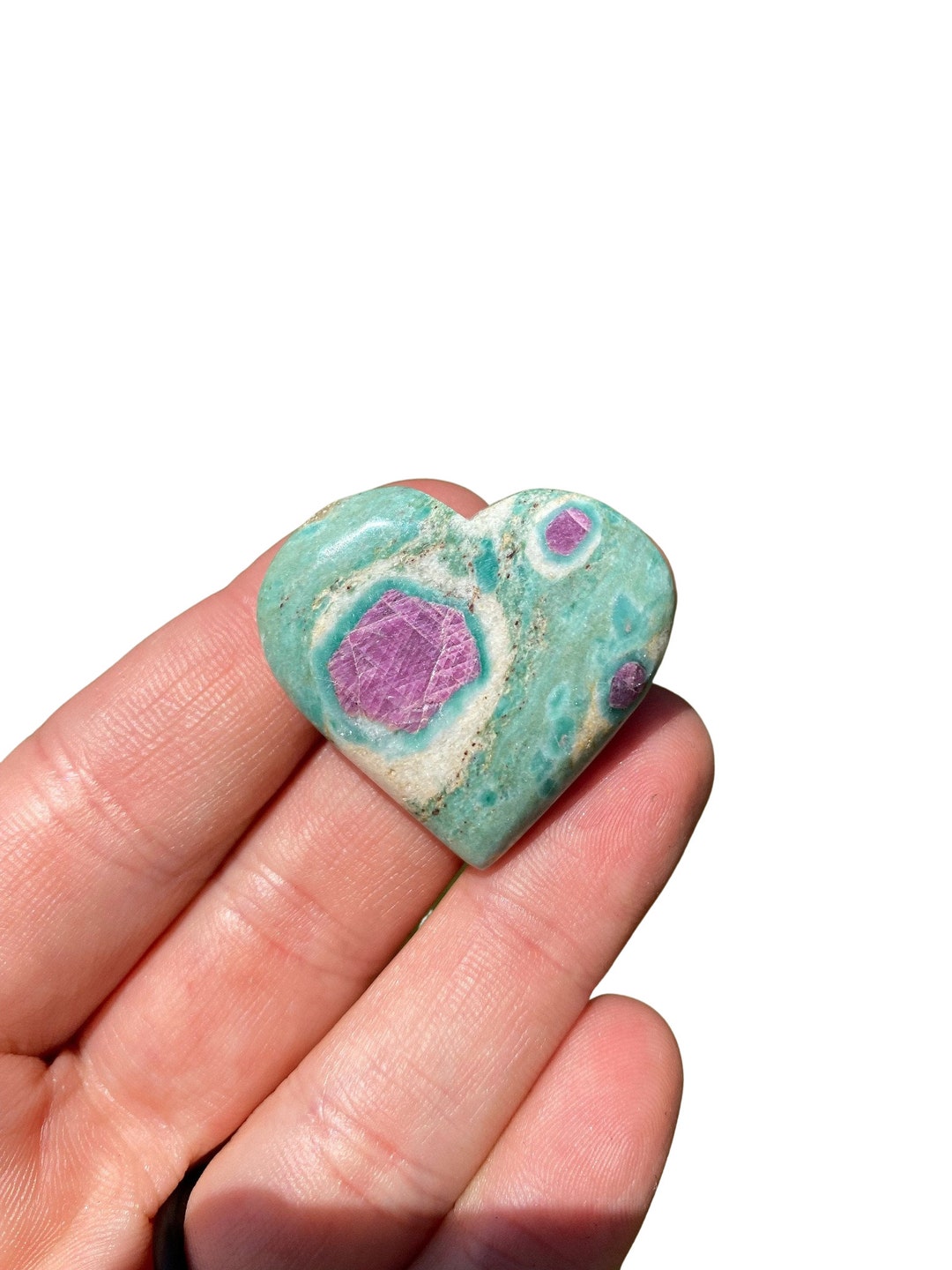 Ruby Fuchsite Stone Heart - Polished Ruby Fuchsite Stone Heart ...
