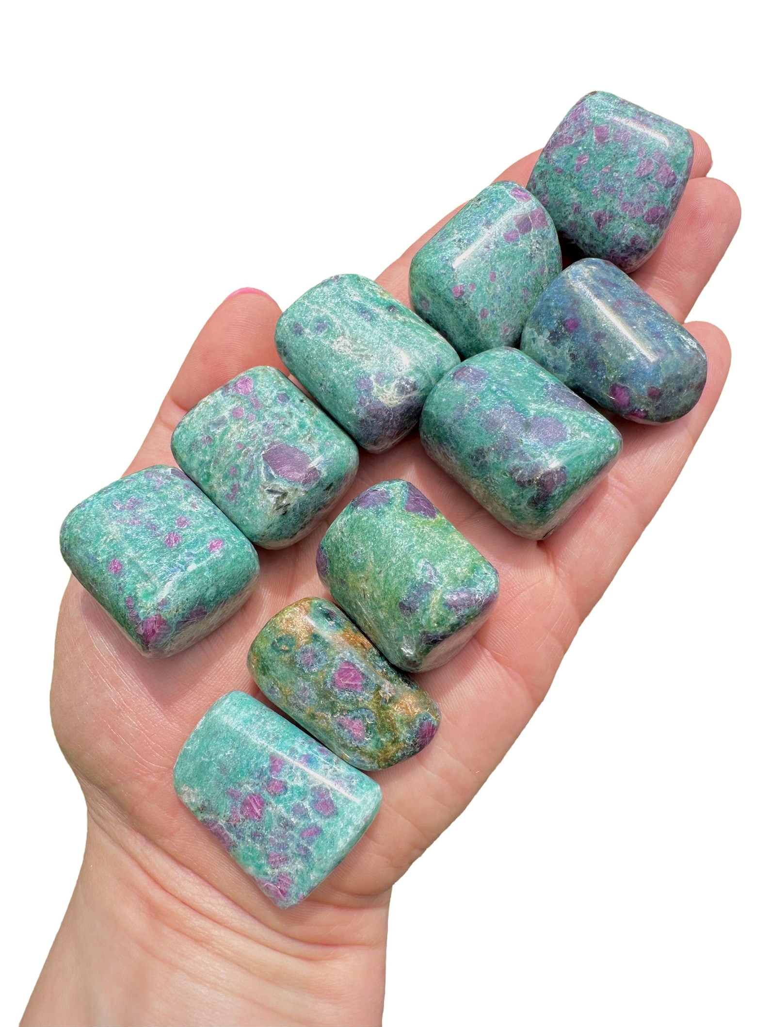 Ruby in Fuchsite Stone (0.5" - 1.75") Grade A Tumbled Ruby in Fuchsite ...
