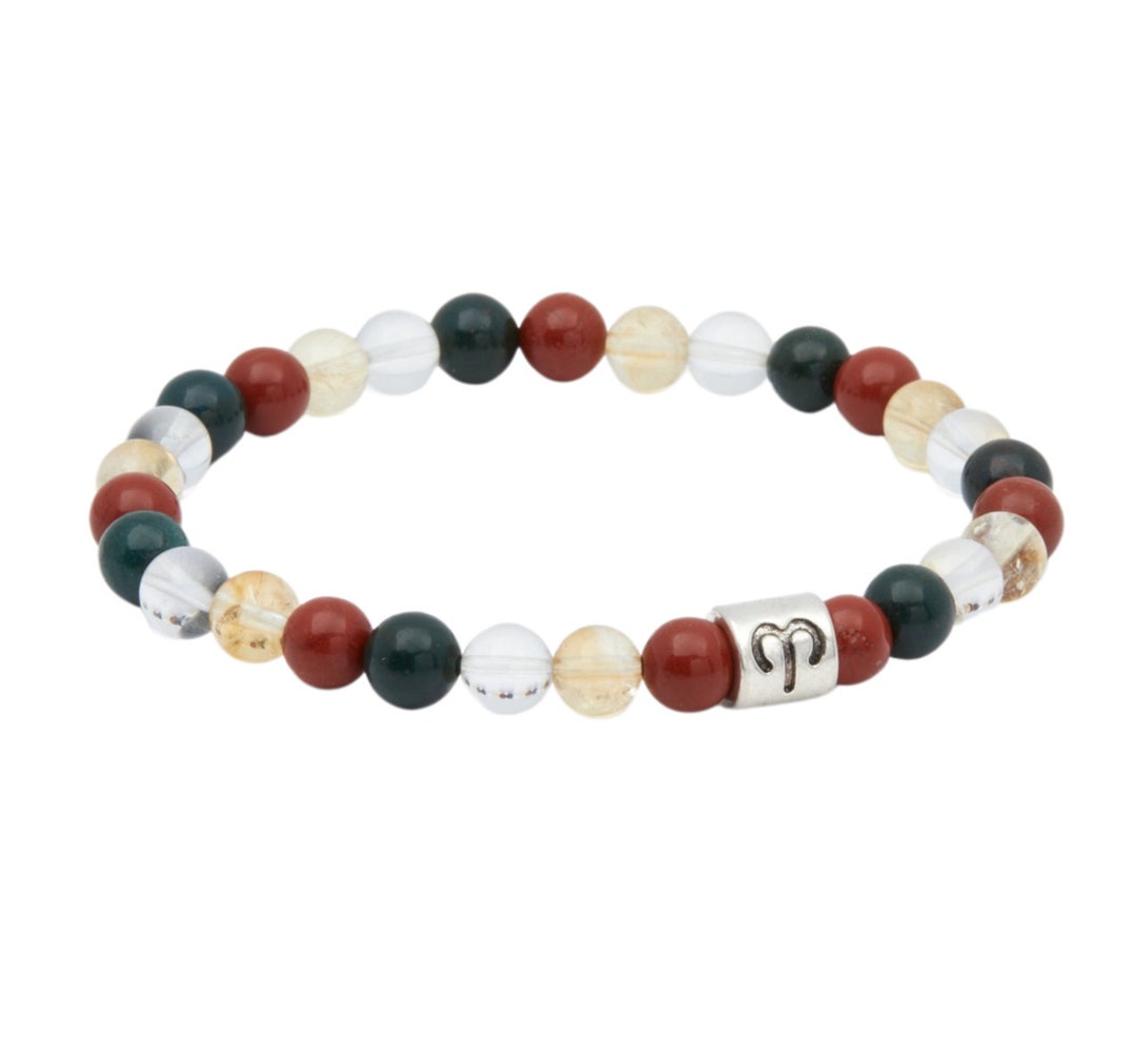 Aries Bracelet Elastic - Aries Zodiac Bracelet - Aries Zodiac Crystal ...