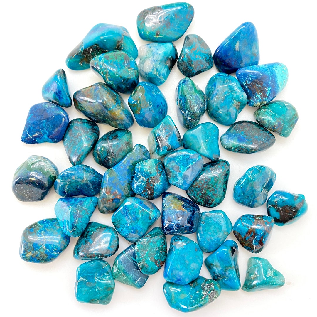 Chrysocolla Tumbled Stone - Grade AA Chrysocolla - Multiple Sizes ...