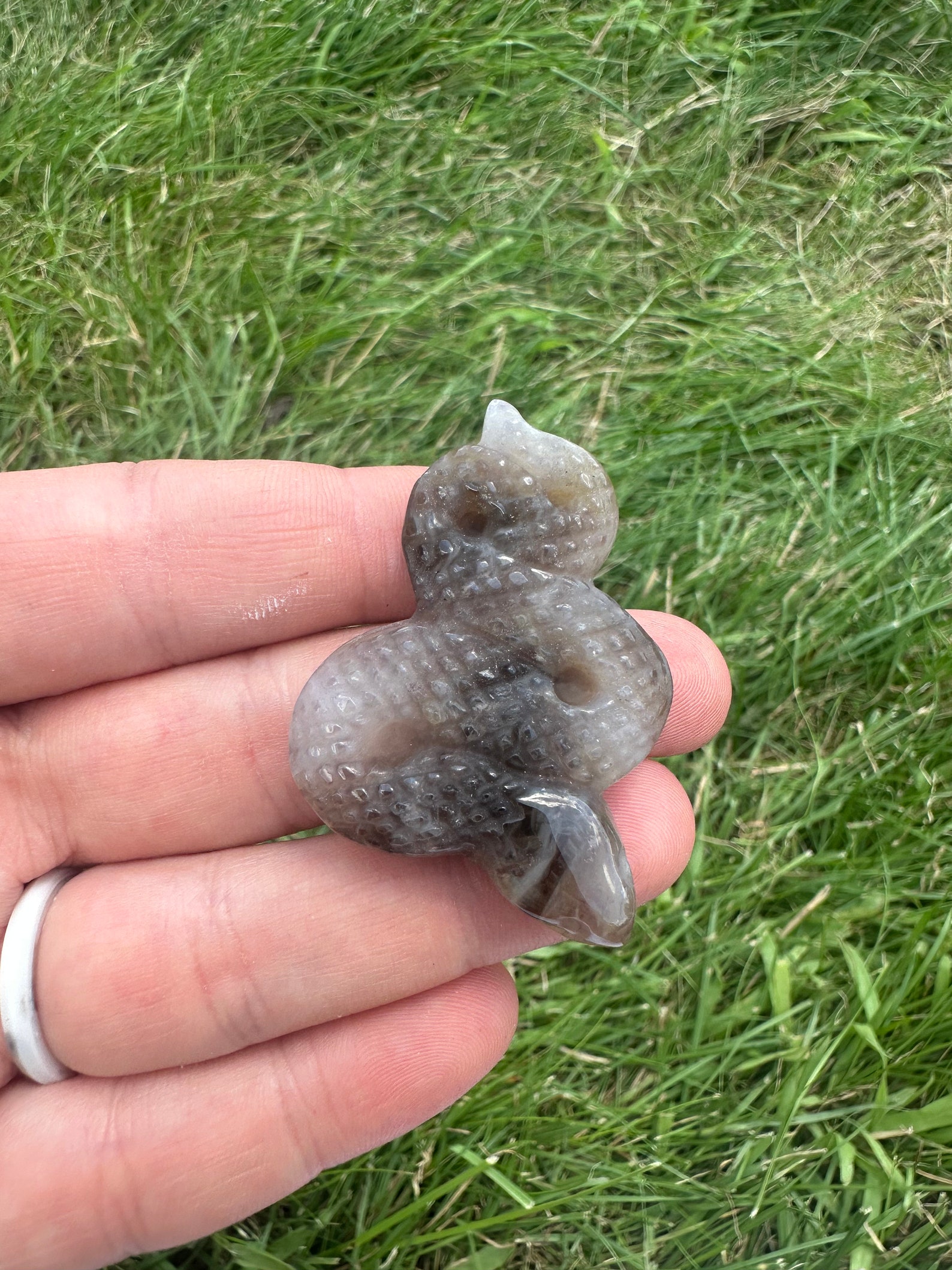 Agate Crystal Snake - Hand Carved Agate Stone Snake - Polished Agate ...