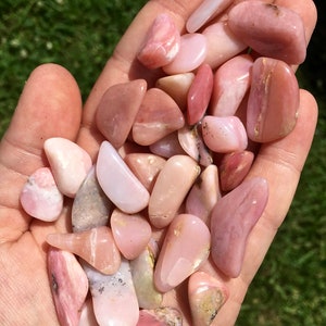Pink Opal Tumbled Stone - Multiple Sizes Available - Peruvian Opal ...
