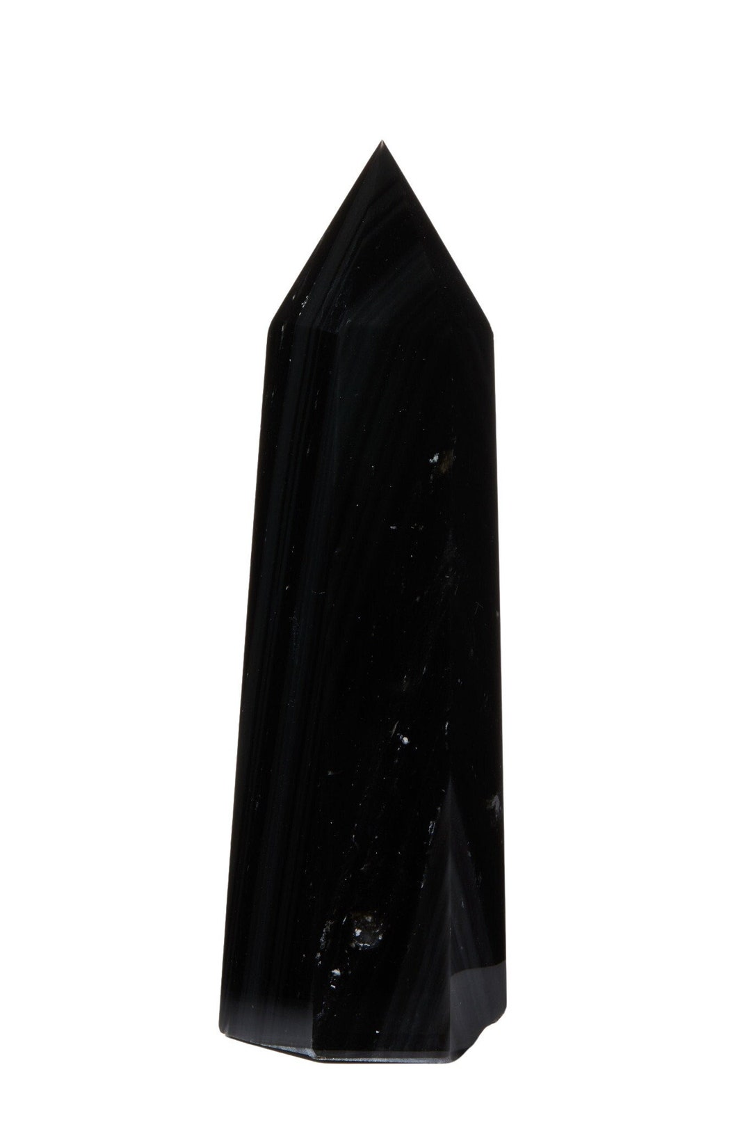 Black Obsidian Stone Point Polished Black Obsidian Crystal Tower Large ...