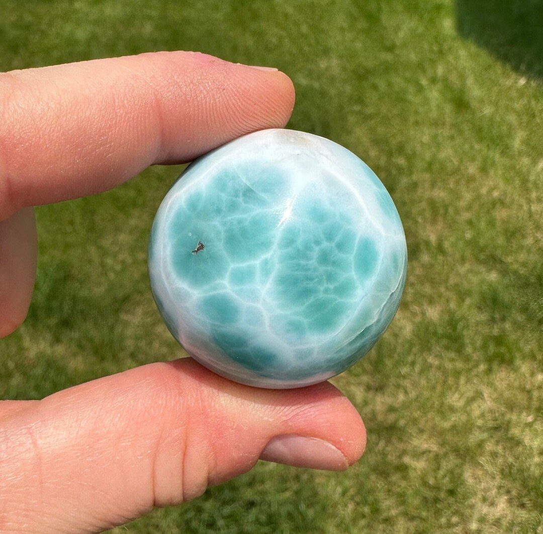 Grade AA Natural Larimar Sphere - Small Larimar Crystal Sphere ...