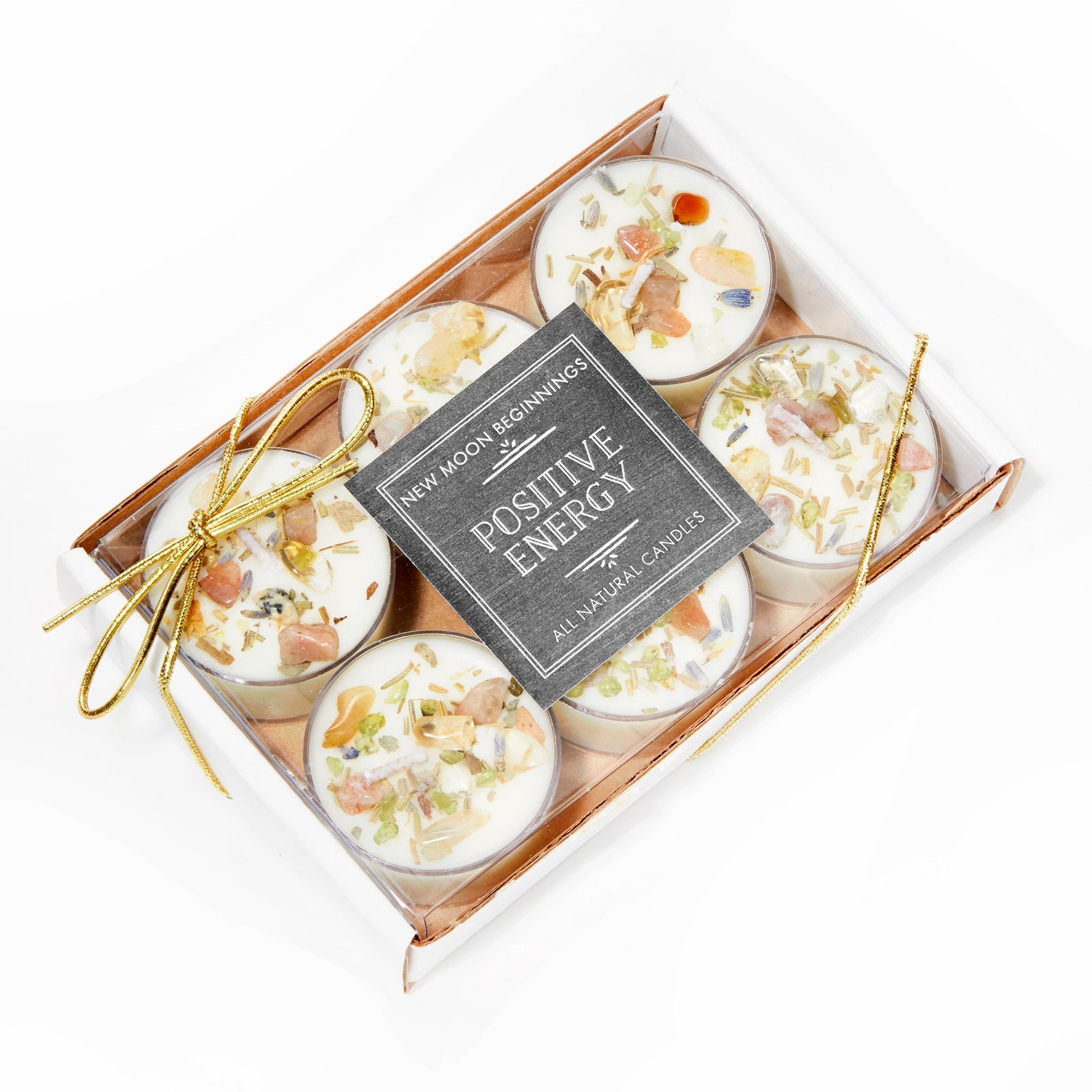 Positive Energy Candles Crystal & Herb Candles | Etsy