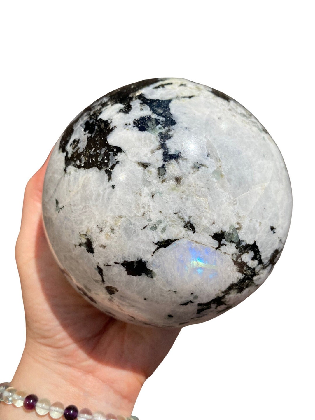 Rainbow Moonstone Sphere - Large Rainbow Moonstone Crystal Sphere ...