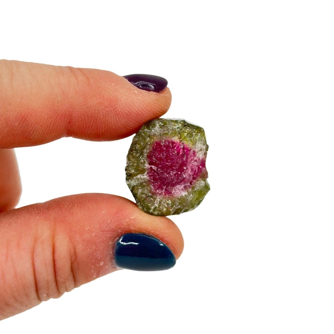 Raw Watermelon Tourmaline Crystal - Natural Watermelon Crystal - Green ...