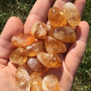 Citrine Tumbled Stone (treated Citrine) - Tumbled Citrine Crystal ...