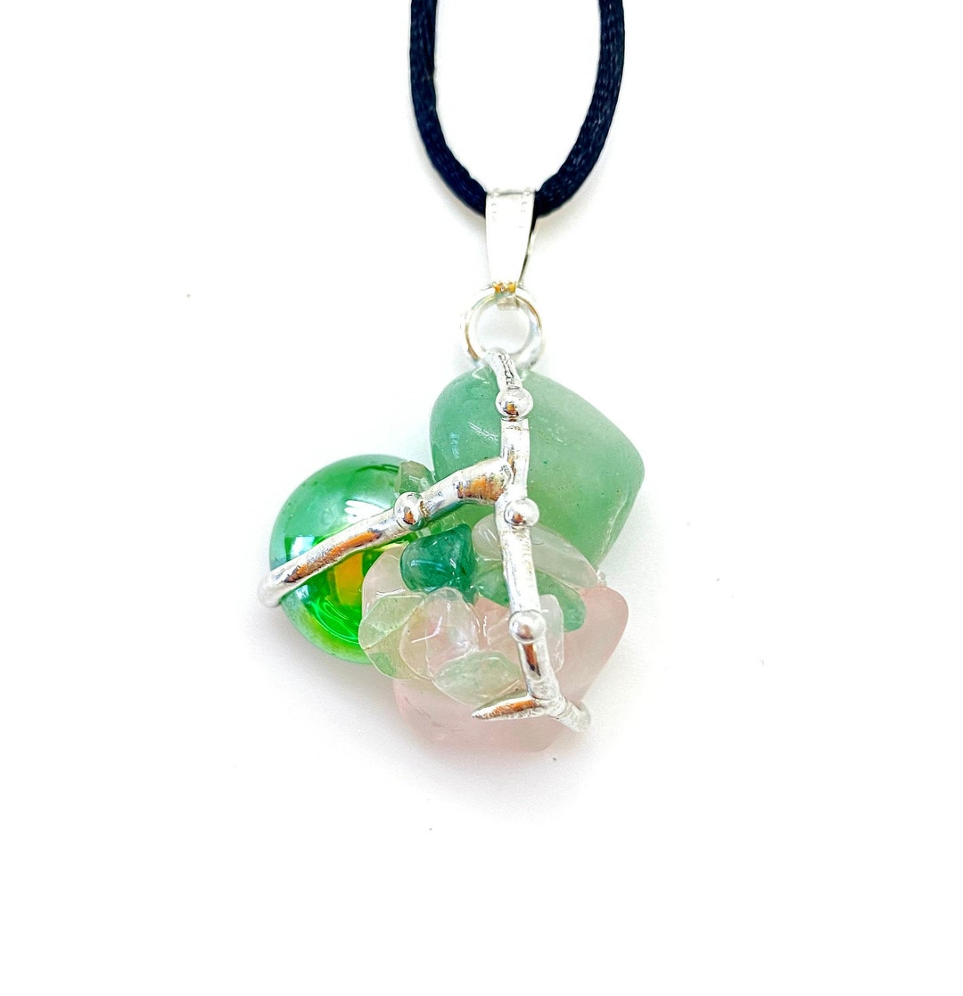 Heart Chakra Amulet - Infinite Love Amulet - Rose Quartz, Green ...
