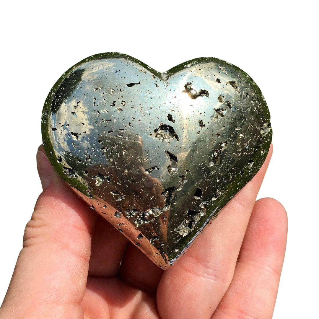 Pyrite Heart Stone (1" - 2.5") Pyrite Stone - Pyrite Cluster - Pyrite ...