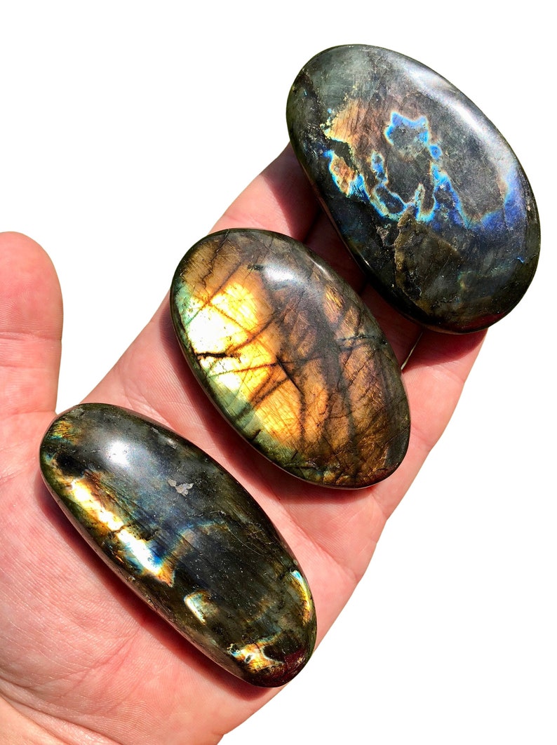 Spectrolite Stone Polished Spectrolite Palm Stone | Etsy