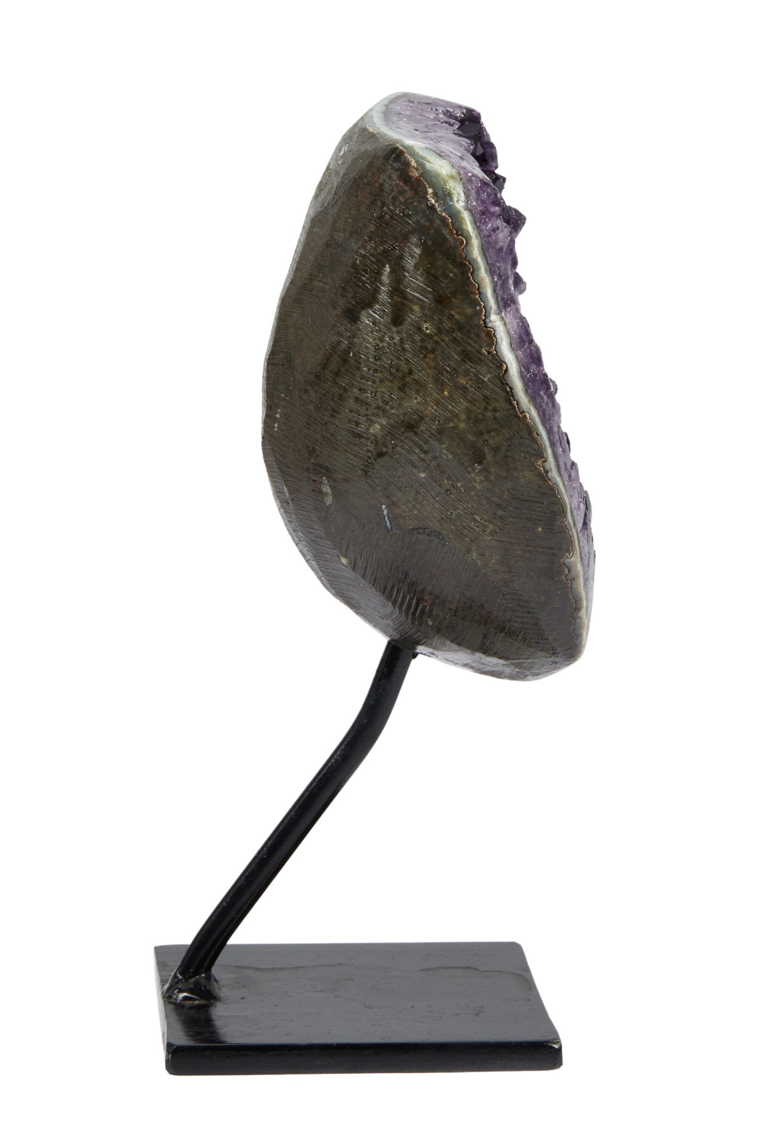 Raw Amethyst Cluster With Metal Stand - Large Amethyst Crystal Cluster ...