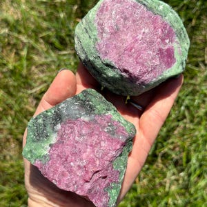 Raw Ruby in Zoisite Crystal (AA Grade) - Rough Ruby Zoisite Crystal - Raw Anyolite Stone - Raw ...