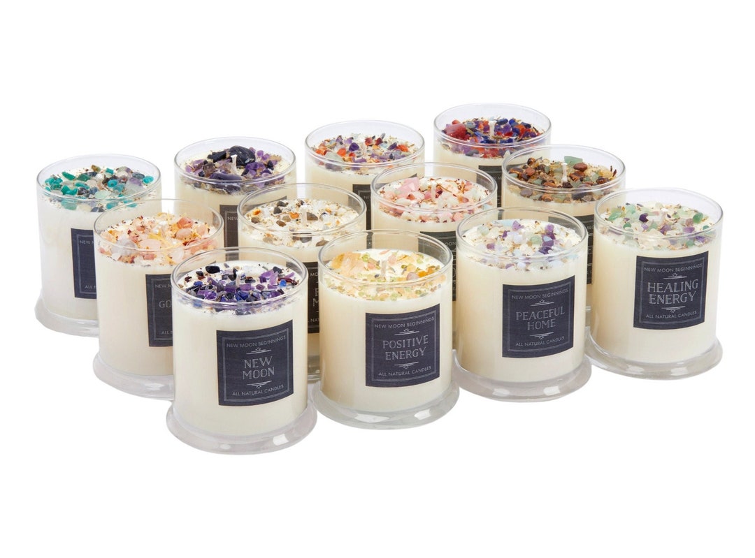 Crystal Candles (12 Oz.) - Aromatherapy Candles - Crystal Intention ...