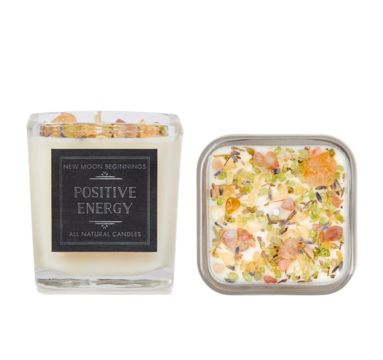 Positive Energy Candles Crystal & Herb Candles - Etsy