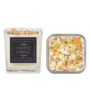 Positive Energy Candles - Crystal & Herb Candle - Soy Aromatherapy ...