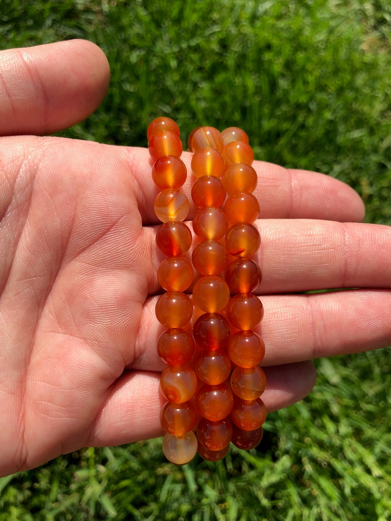 Carnelian bracelet carnelian jewelry elastic bracelet | Etsy