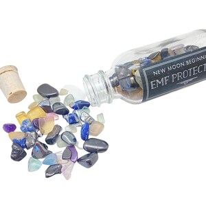 EMF Protection Set - Gem Bottle Crystal Chips - Remove Negativity ...