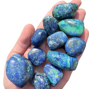 Azurite Tumbled Crystal - Grade AA - Multiple Sizes Available - Tumbled ...