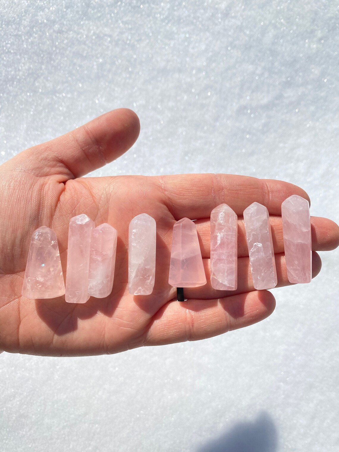Mini Rose Quartz Crystal Point (1" - 1.6") - Rose Quartz Tower - Pink ...
