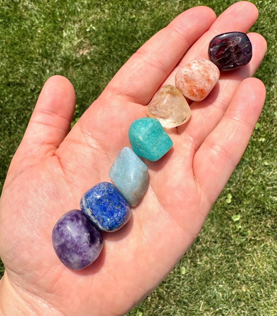 7 Chakra Crystal Set - 7 Piece Chakra Stone Set - Tumbled Crystal Set ...