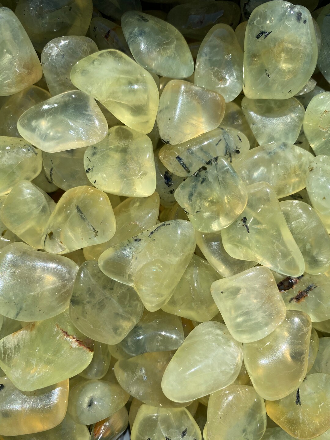 Prehnite Tumbled Stone - Grade C - Multiple Sizes Available - Tumbled ...
