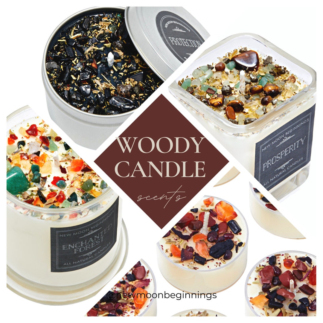 Woody Scented Candle - Protection and Grounding - Soy Wax Candles ...