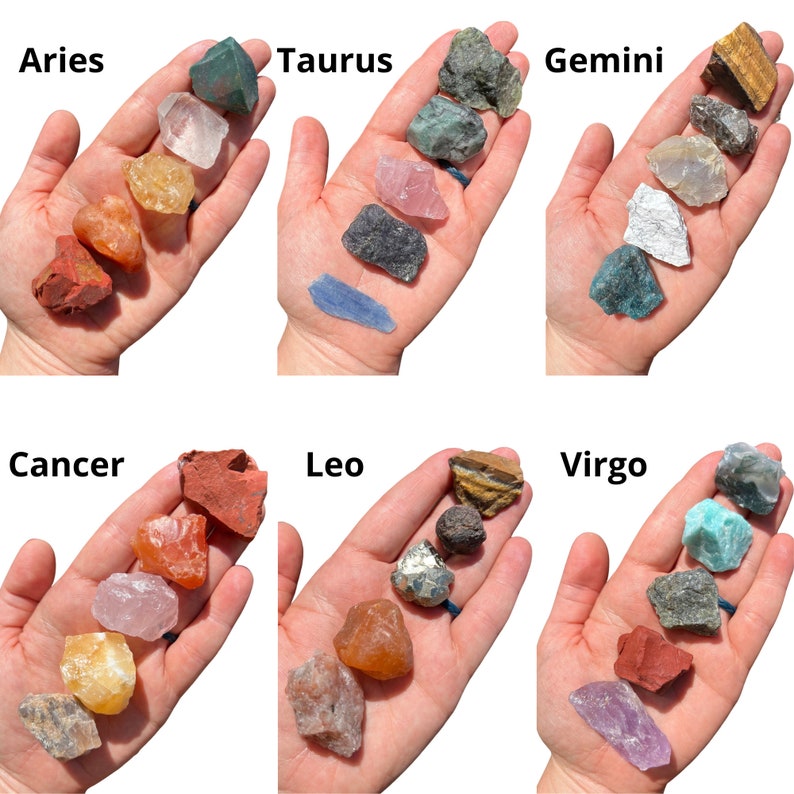 Zodiac Crystal Set 12 Zodiac Signs Crystal Set Healing - Etsy