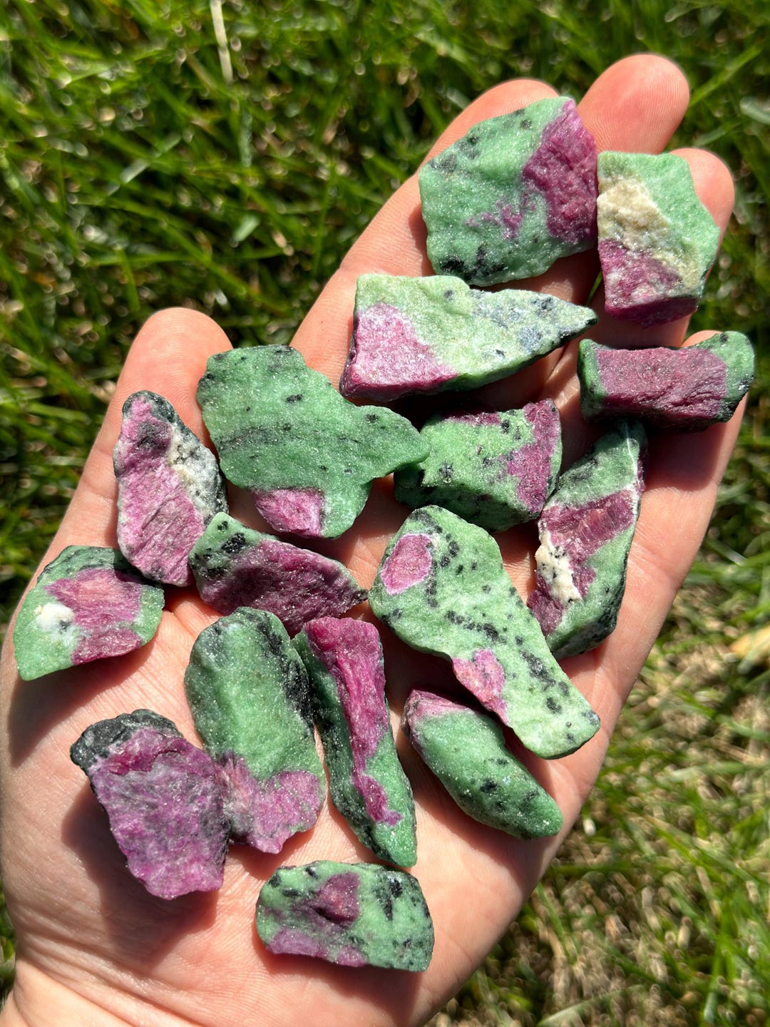 Raw Ruby in Zoisite Crystal (AA Grade) - Rough Ruby Zoisite Crystal - Raw Anyolite Stone - Raw ...