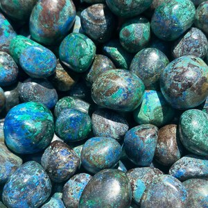 Azurite Tumbled Stone - Polished Azurite Stone - Tumbled Azurite ...