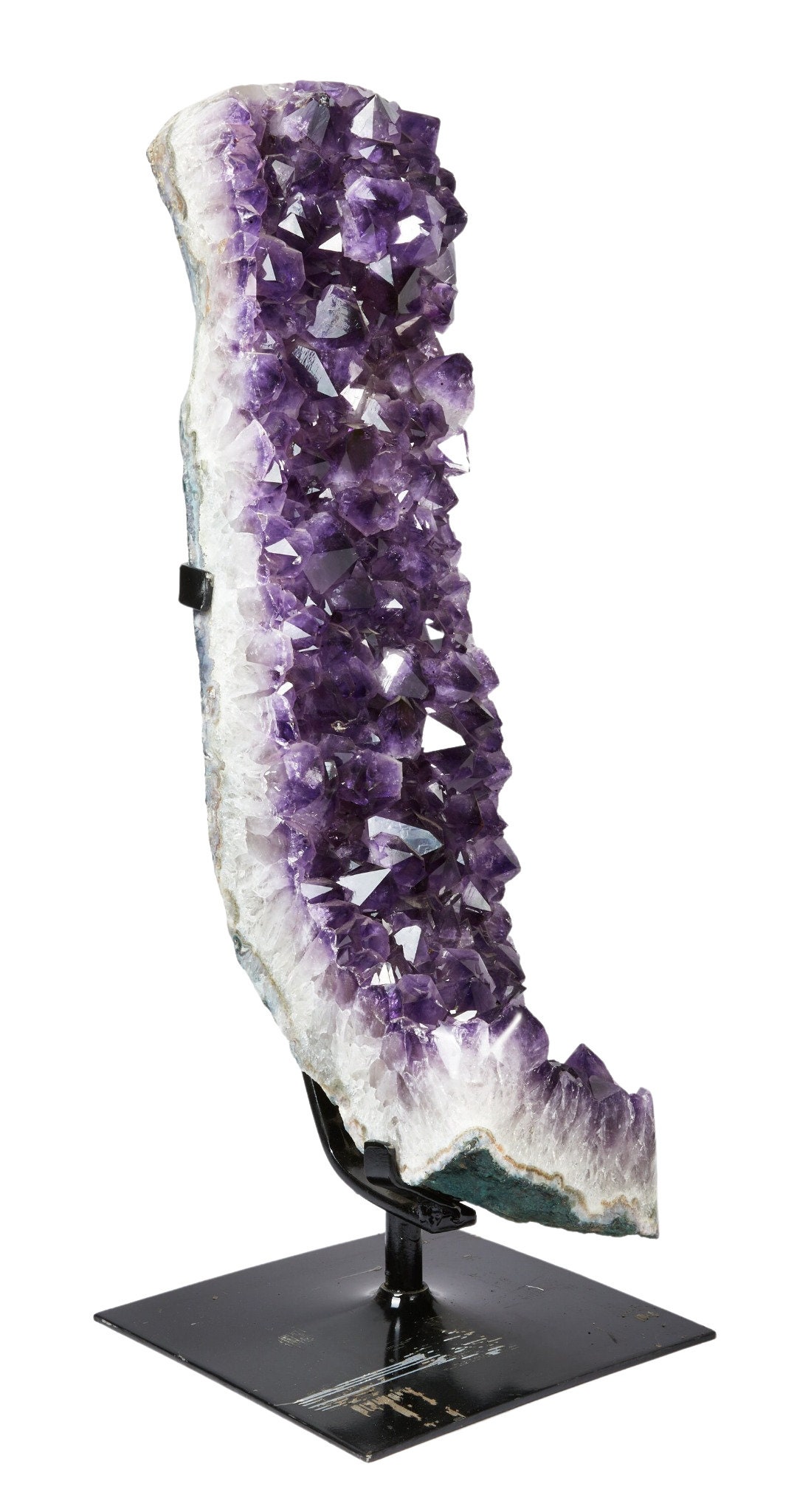 Raw Amethyst Cluster With Metal Stand Raw Amethyst Crystal | Etsy