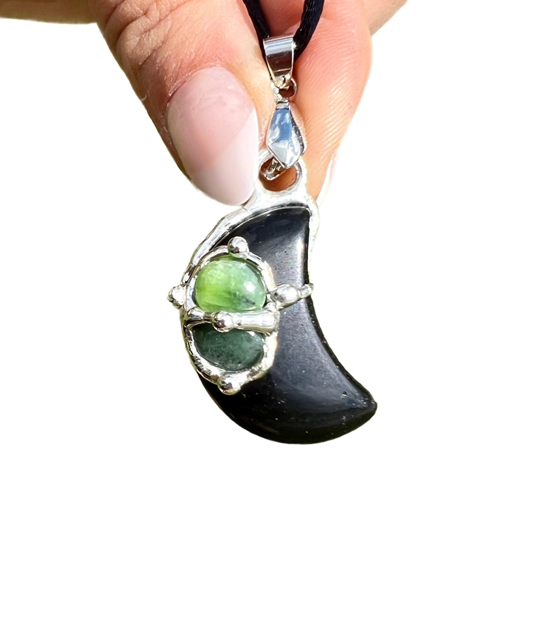 Good Luck Moon Amulet - Crystal Moon Pendant - Crystals for Prosperity ...