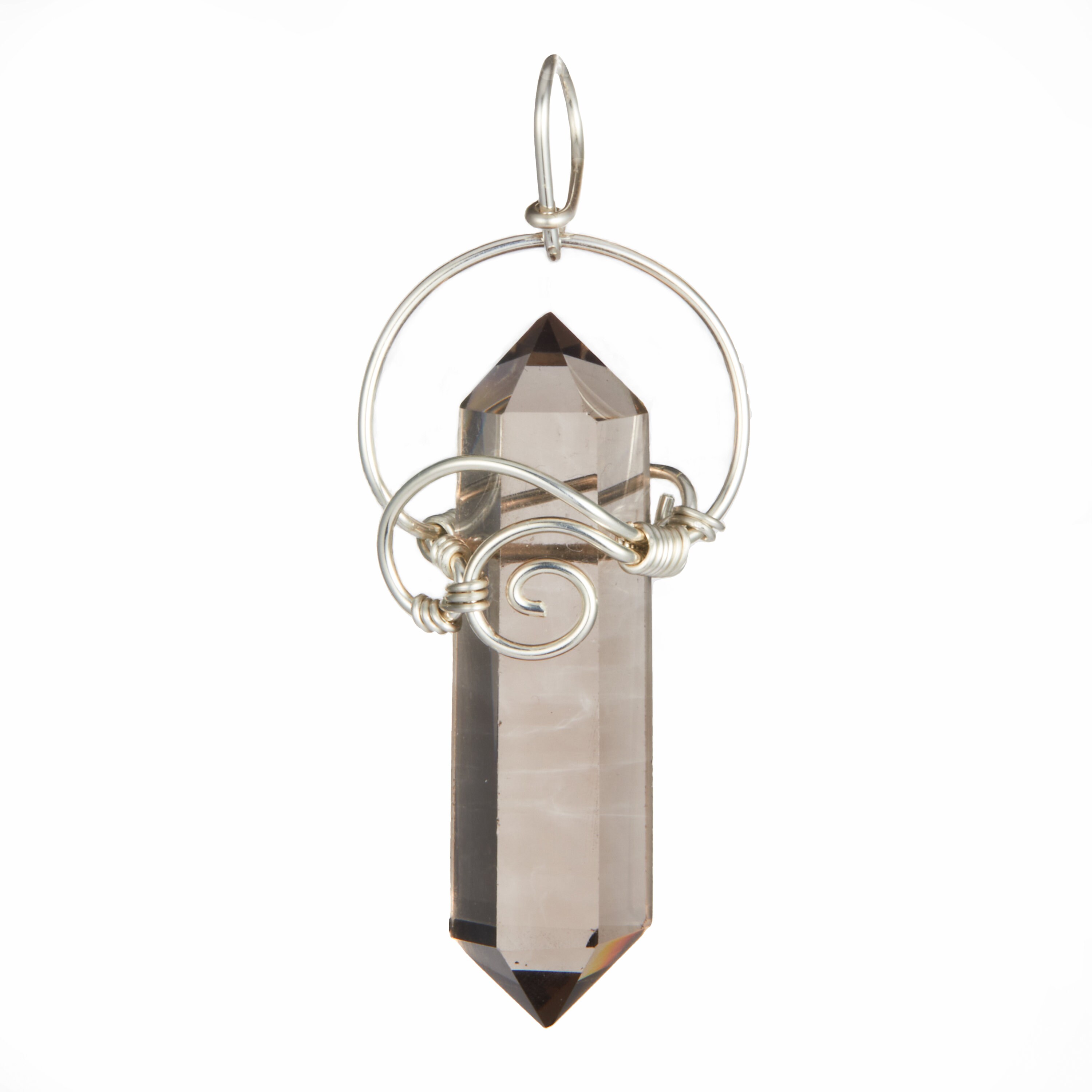 Smoky Quartz Pendant Sterling Silver Wire Wrapped Smoky - Etsy UK