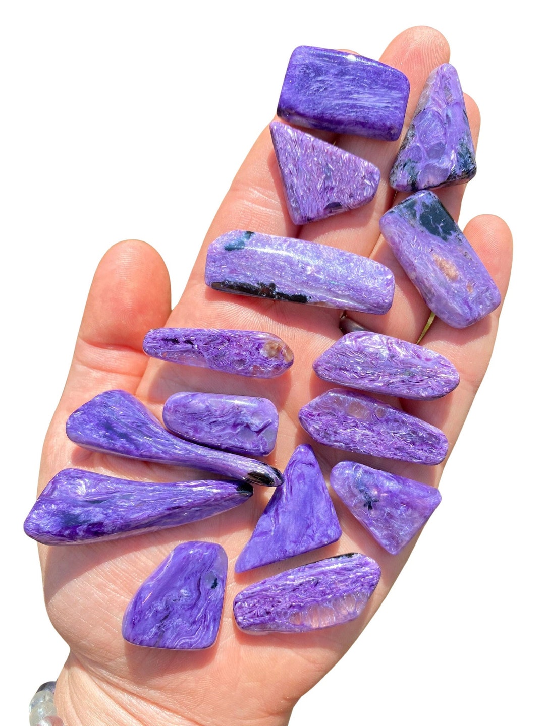 Charoite Tumbled Stone Slice - Grade AAA Charoite - Multiple Sizes ...
