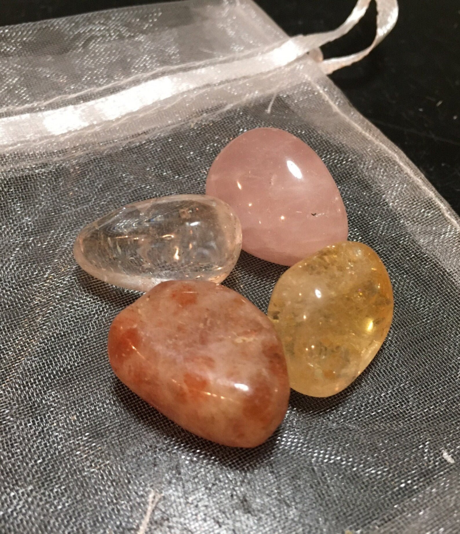 Happiness & Joy Stone Set - Positive Energy Crystal Set - Natural ...