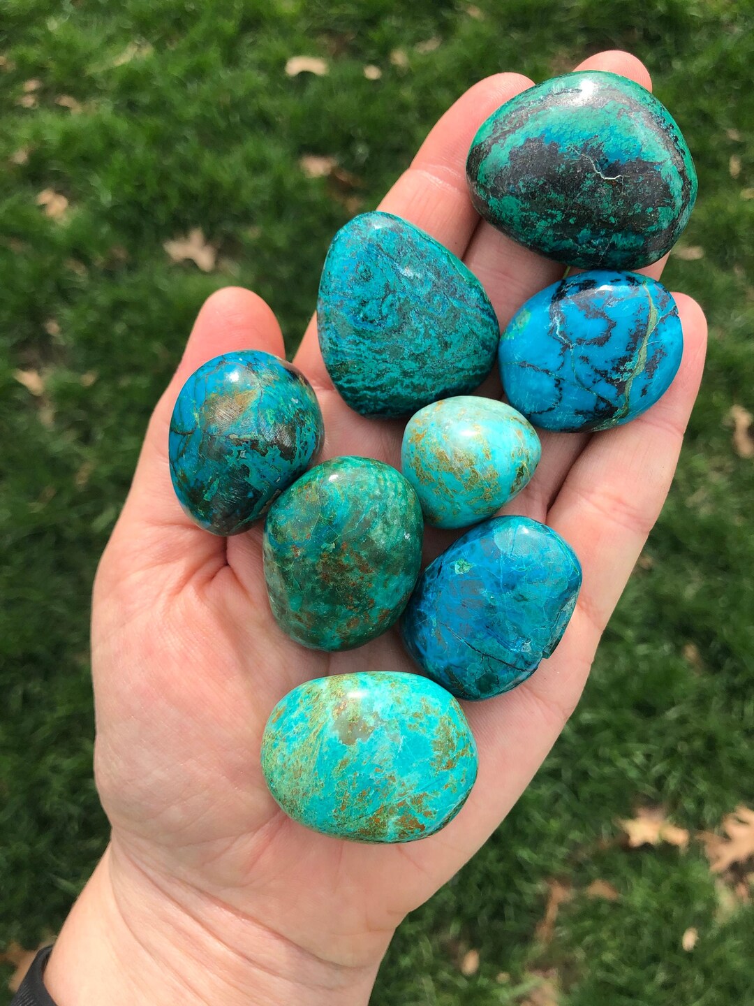 Chrysocolla Tumbled Stone - Multiple Sizes Available - From Peru ...