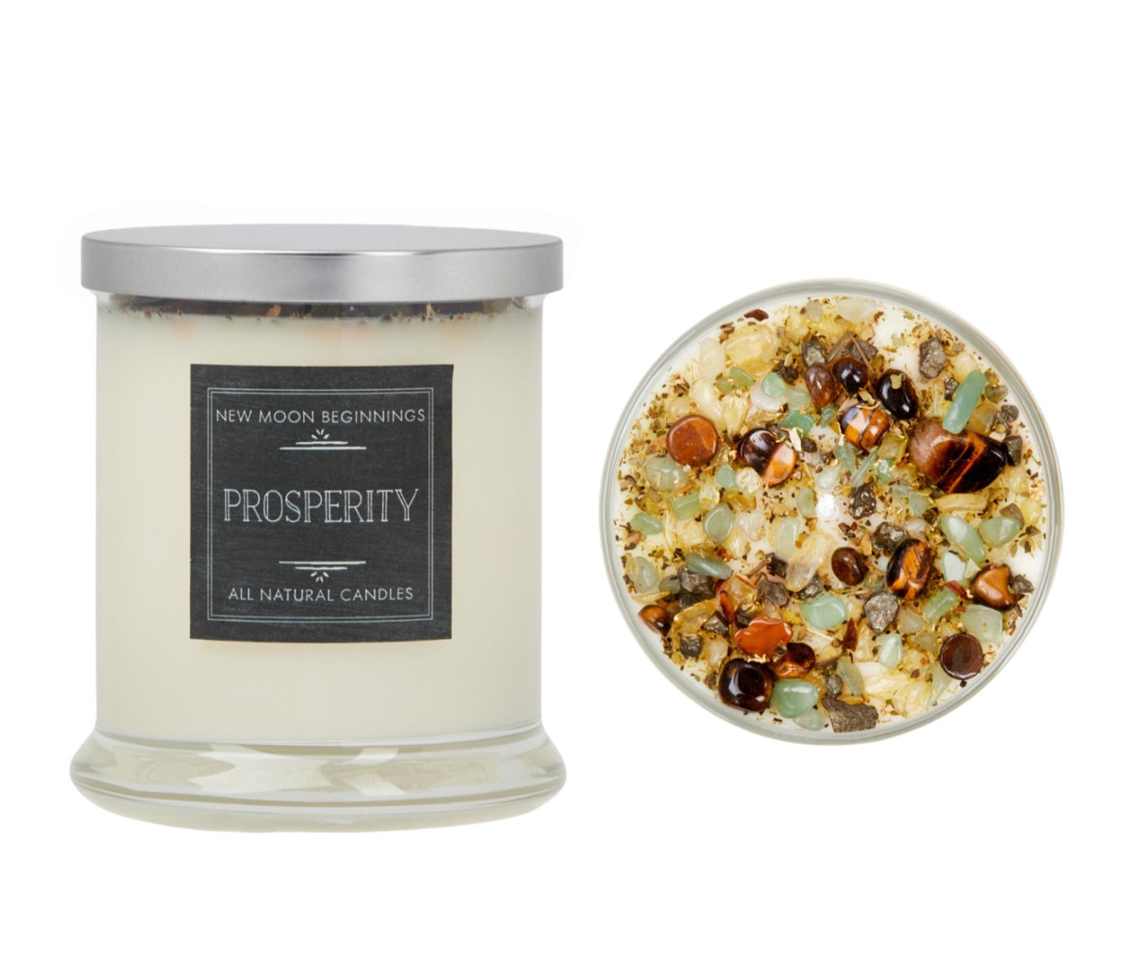 Prosperity Candles Success Crystal & Herb Candle Soy Aromatherapy ...