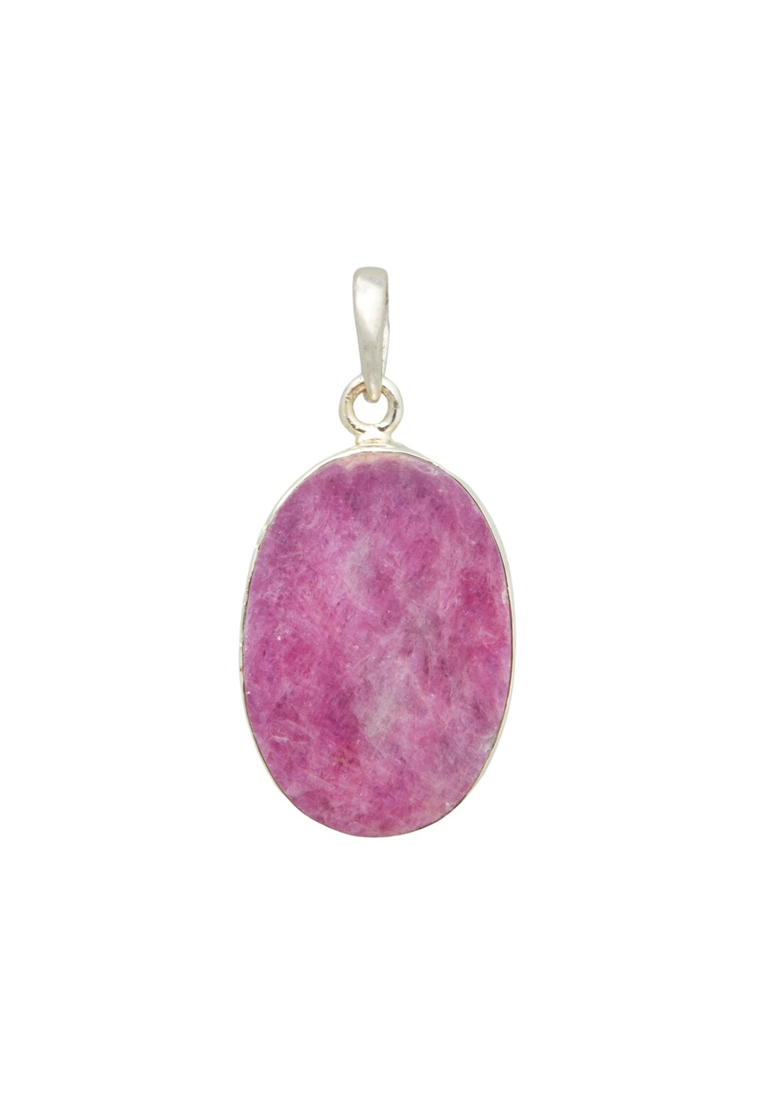 Natural Ruby Pendant in Sterling Silver - Genuine Ruby Oval Pendant ...