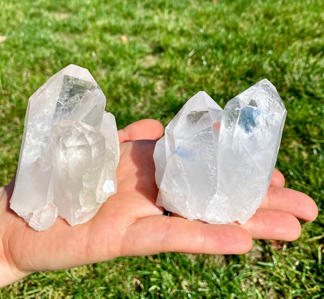 Standing Clear Quartz Point Clusters Raw Clear Quartz Crystal Cluster ...
