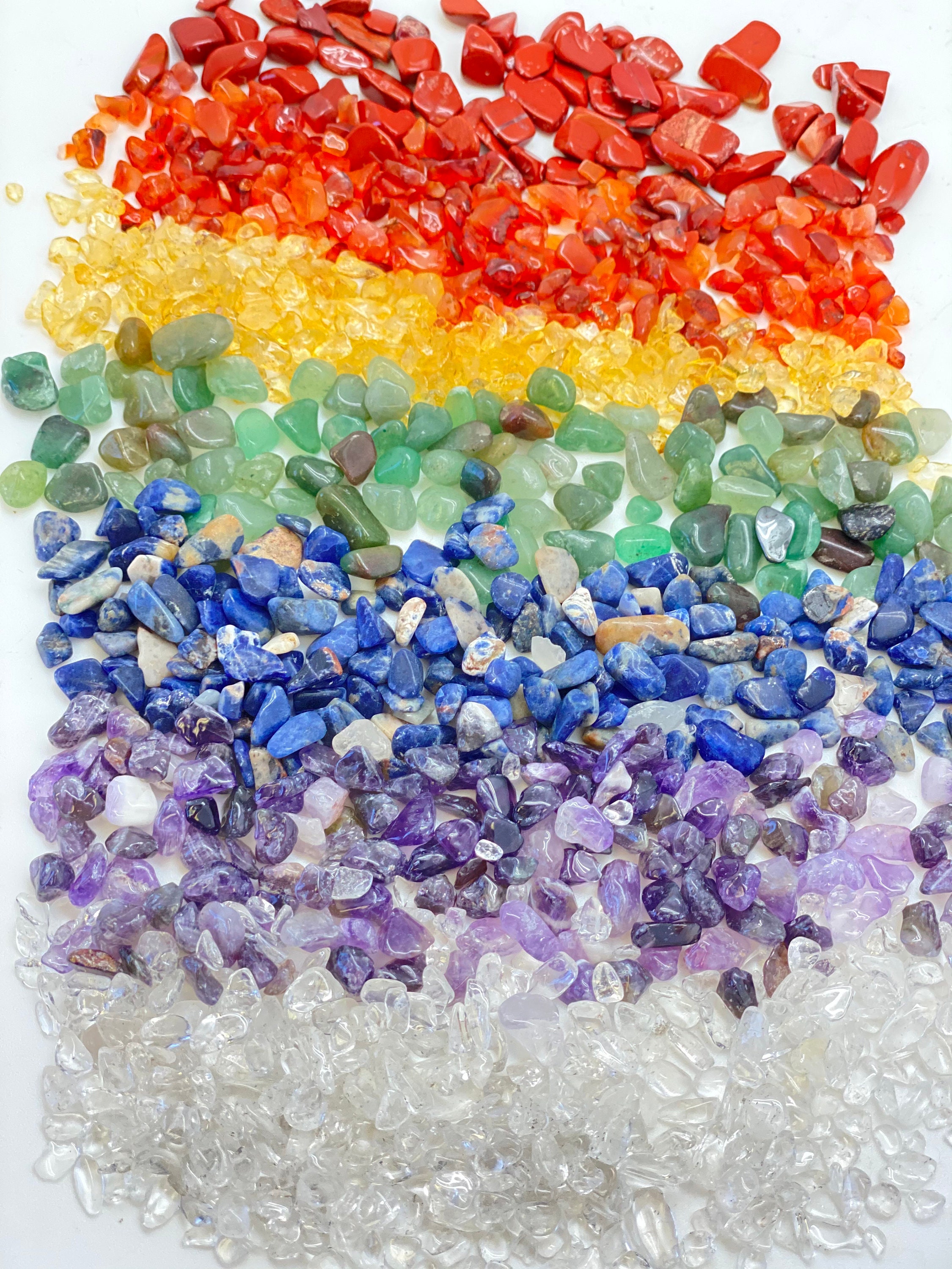 Seven Chakra Set Stone Chips 7 Chakra Crystal Set Chips - Etsy Canada