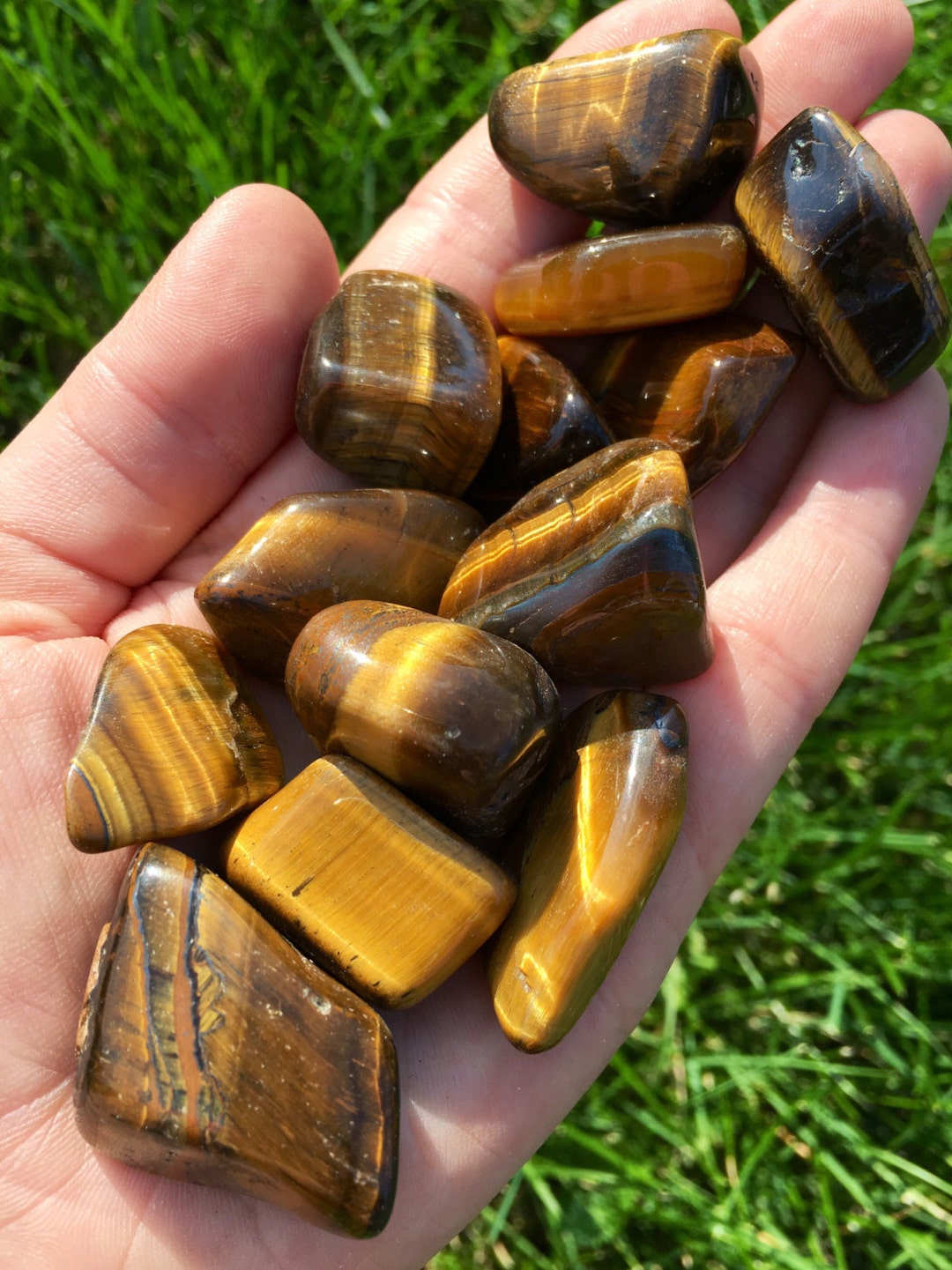 Tigers Eye Tumbled Stone - Multiple Sizes Available - Tumbled Tiger Eye ...