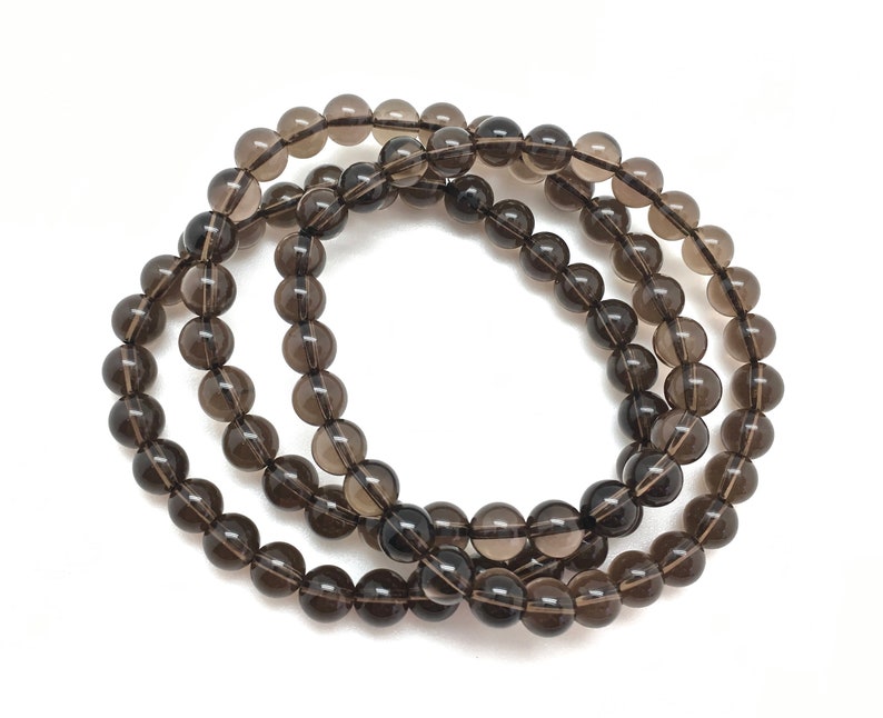 Smoky Quartz Bracelet 6mm Elastic Bracelet Smoky Quartz | Etsy