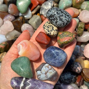 Mixed Gemstone Tumbled Stones - Multiple Sizes Available - Mixed ...