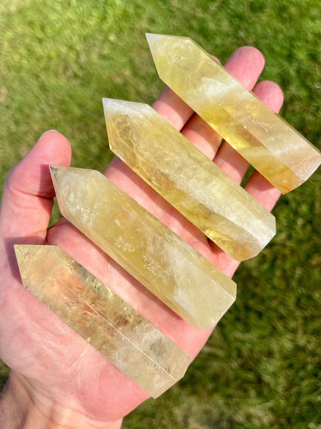 Lemon Quartz Crystal Point 3.5 Polished Lemon Quartz Tower Yellow ...