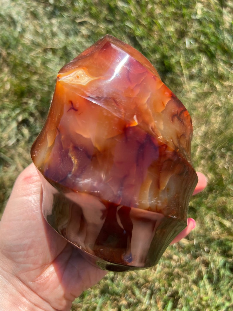 Carnelian Flame - Polished Carnelian Crystal Flame - Standing Carnelian ...