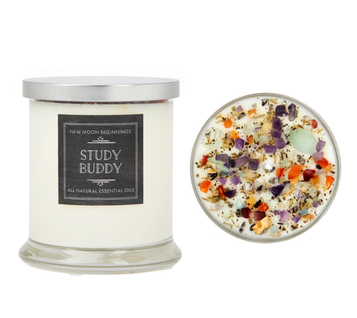 Study Buddy Candles Focus & Concentration Crystal Herb - Etsy UK
