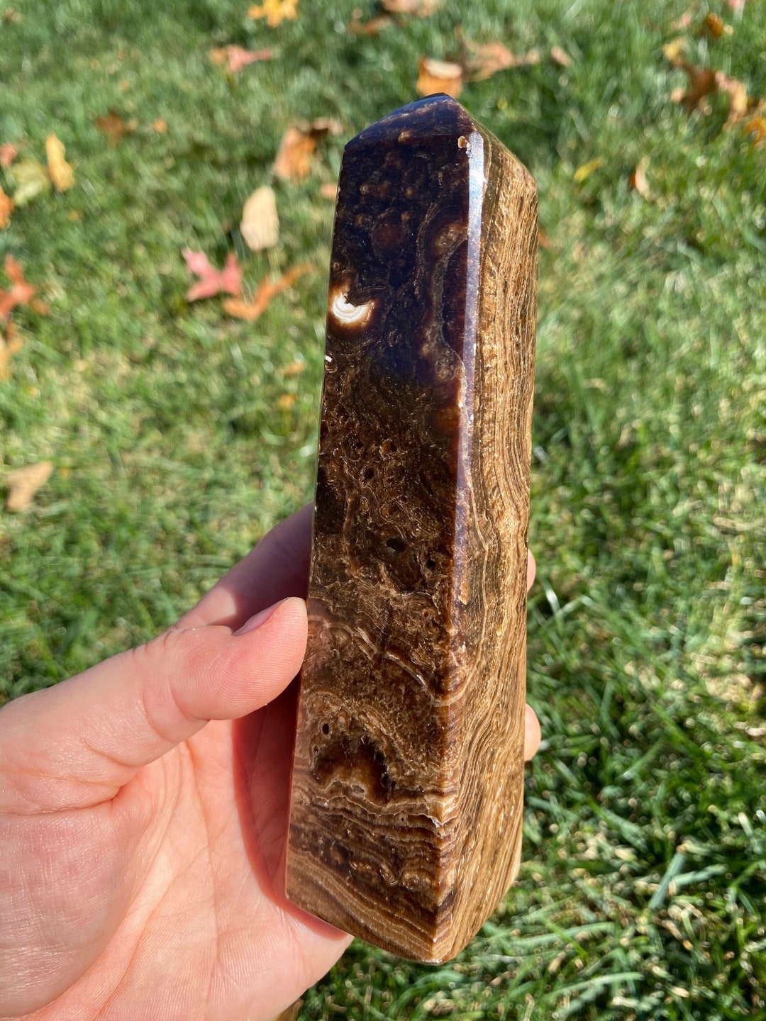 Chocolate Calcite Stone Point Calcite Crystal Tower Brown Calcite Tower ...