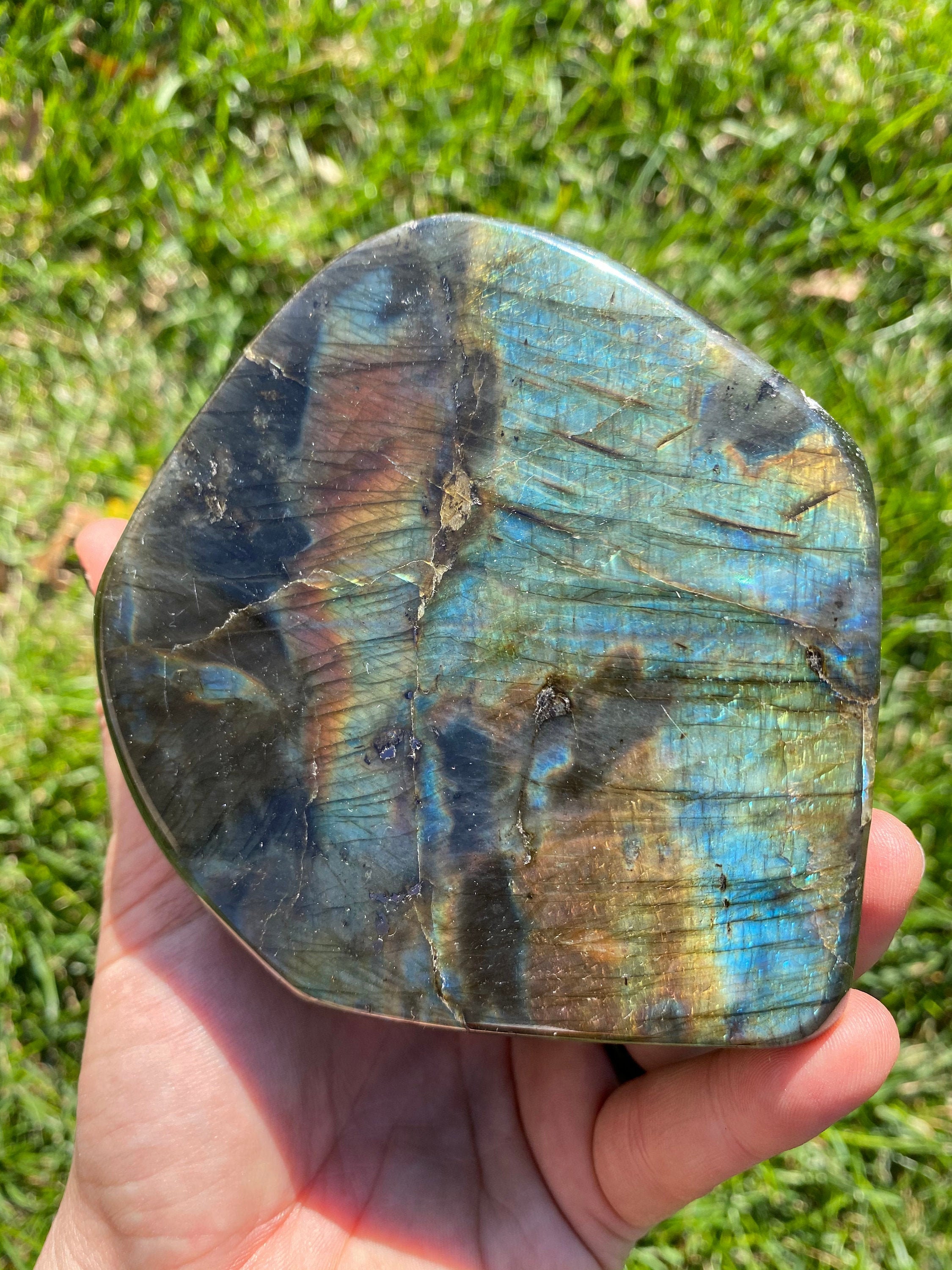 Spectrolite Standing Crystal - All Polished Labradorite Free Form ...