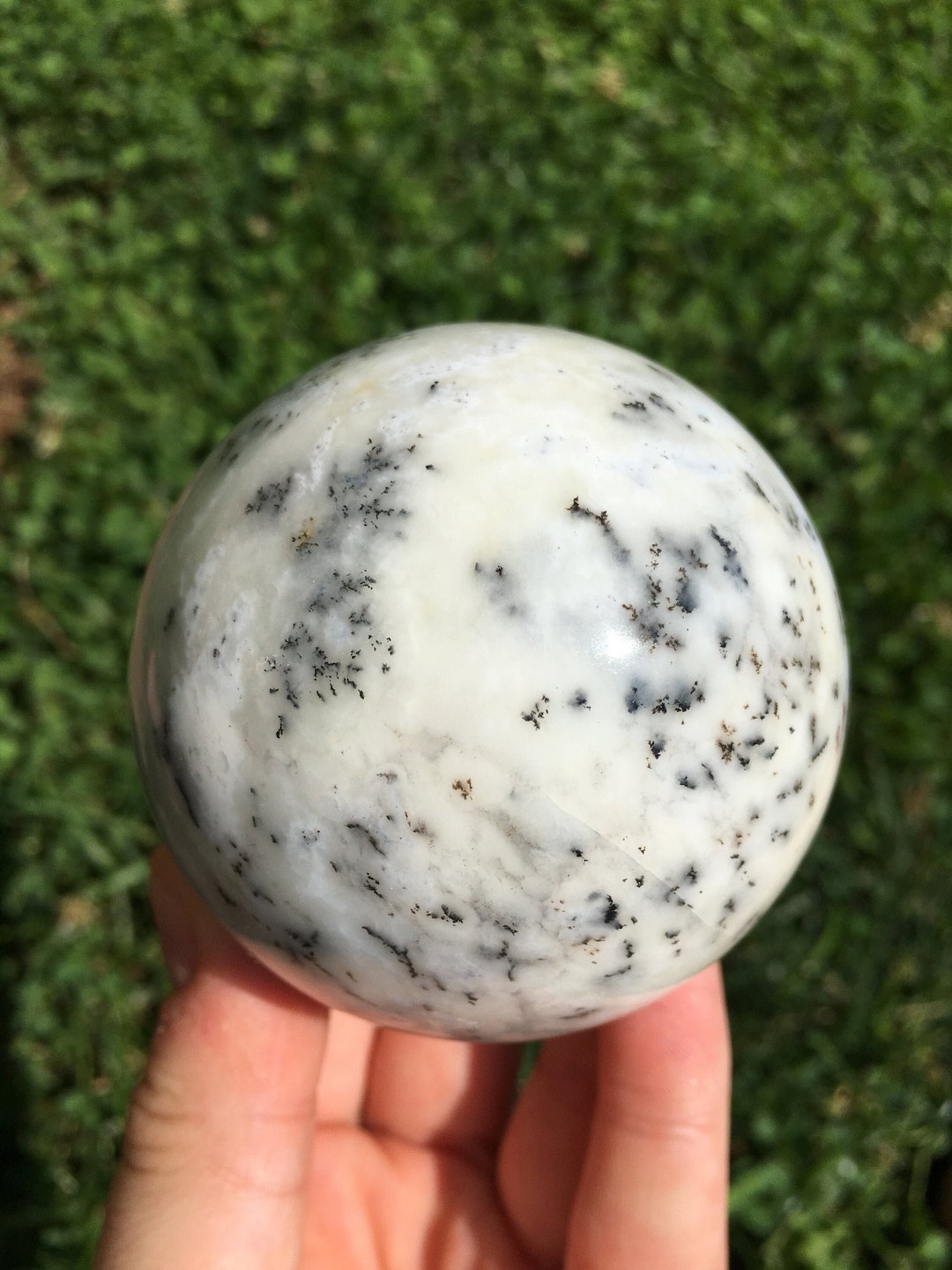 Dendritic Opal Stone Sphere - Polished Dendrite Opal Sphere - Crystal ...