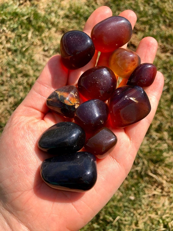 Amber Tumbled Stone Multiple Sizes Available Tumbled Amber Crystal Polished Black Amber Authentic Tumbled Amber Natural Amber Etsy